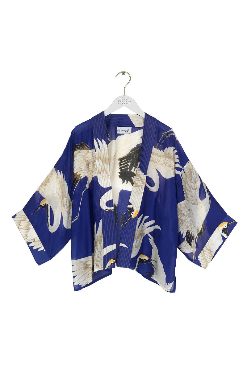 One Hundred Stars Stork Royal Blue Kimono – itsy Bitsy Boutique