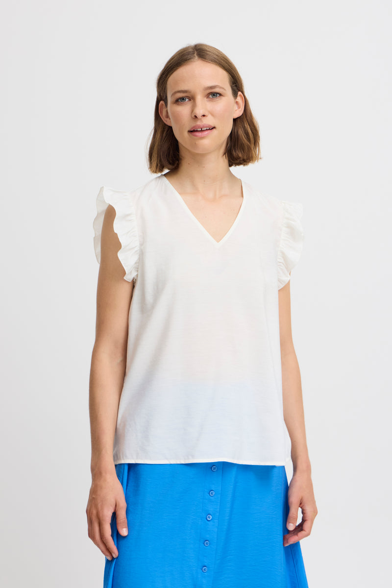 The Hailey Frill Top | White – itsy Bitsy Boutique