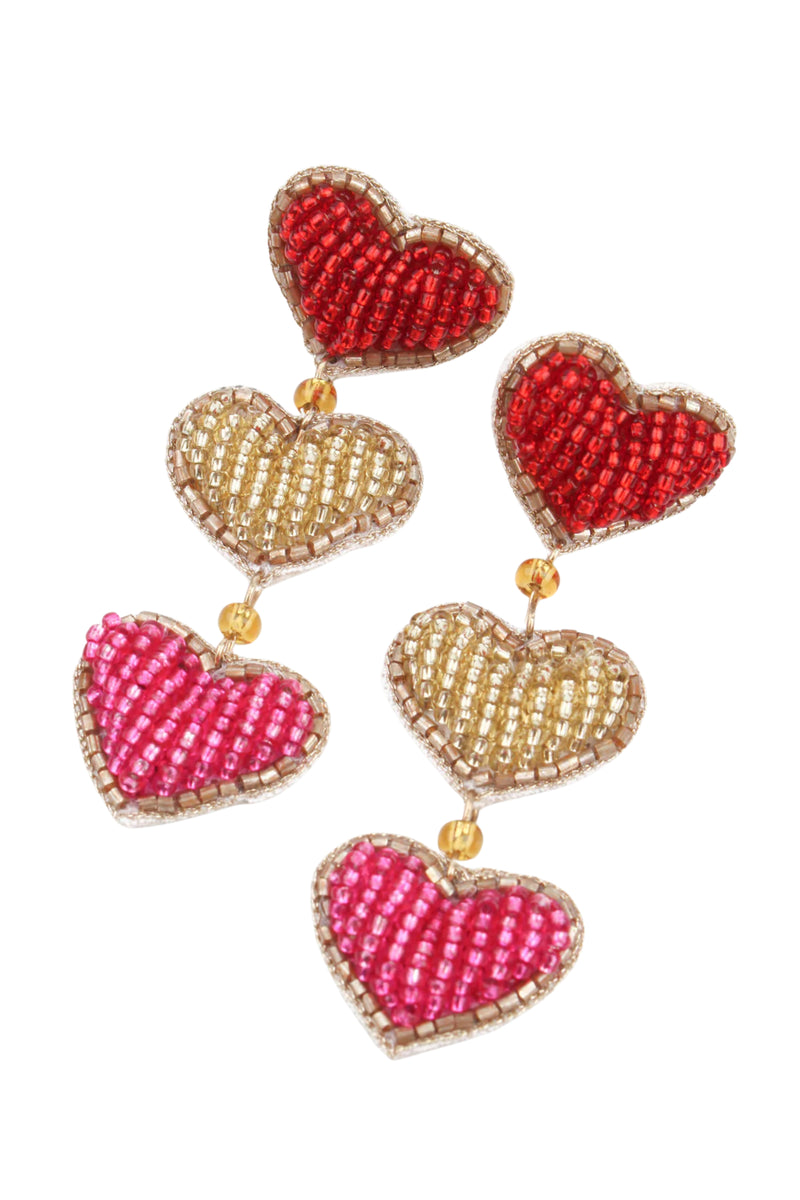 Multi Heart Triple Drop Earrings – itsy Bitsy Boutique