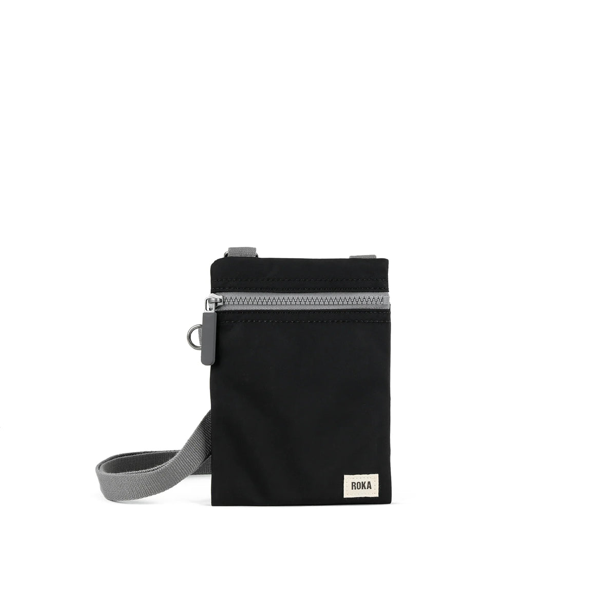 ROKA Chelsea Recycled Nylon Pocket Sling Bag | Black – itsy Bitsy Boutique