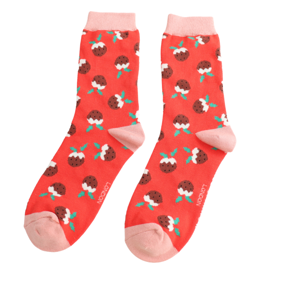 Miss Sparrow Red Christmas Puddings Socks – itsy Bitsy Boutique