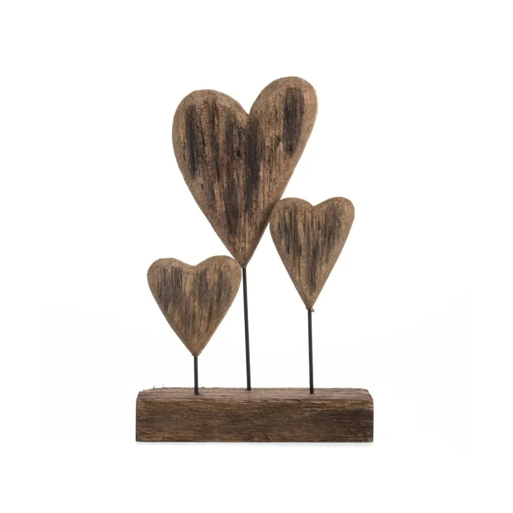 Three Hearts Driftwood Block – itsy Bitsy Boutique