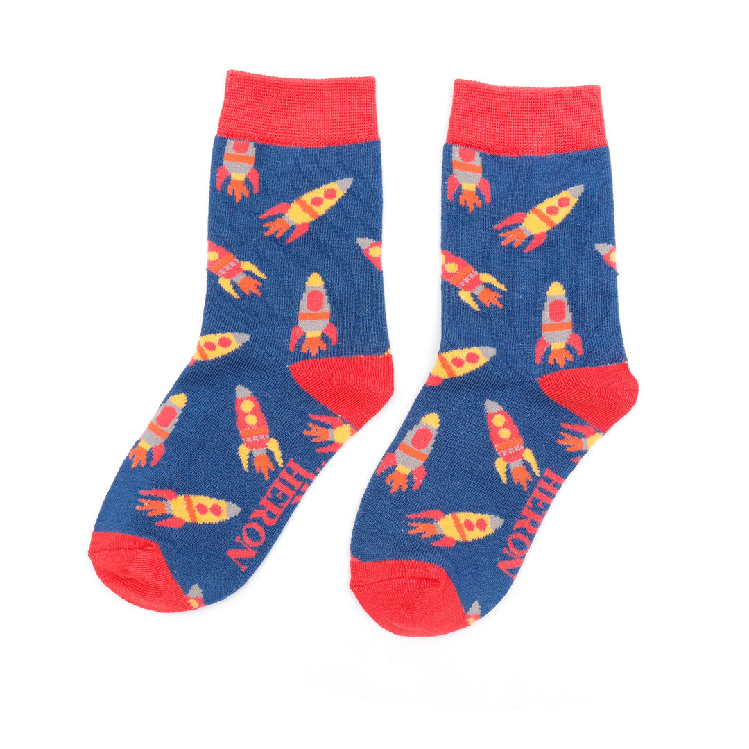 Mr Heron Boys Rocket Socks | Navy 2-3 Years – itsy Bitsy Boutique